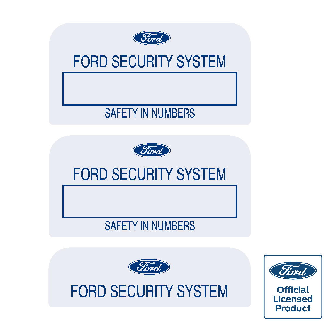 Ford Security System Decal - Set of 3 / DMB Graphics Ltd