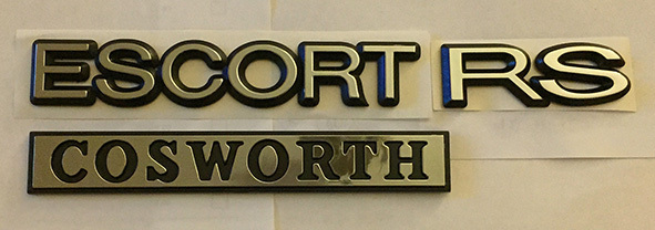 Escort RS Cosworth Tailgate Badge SET - Large Turbo