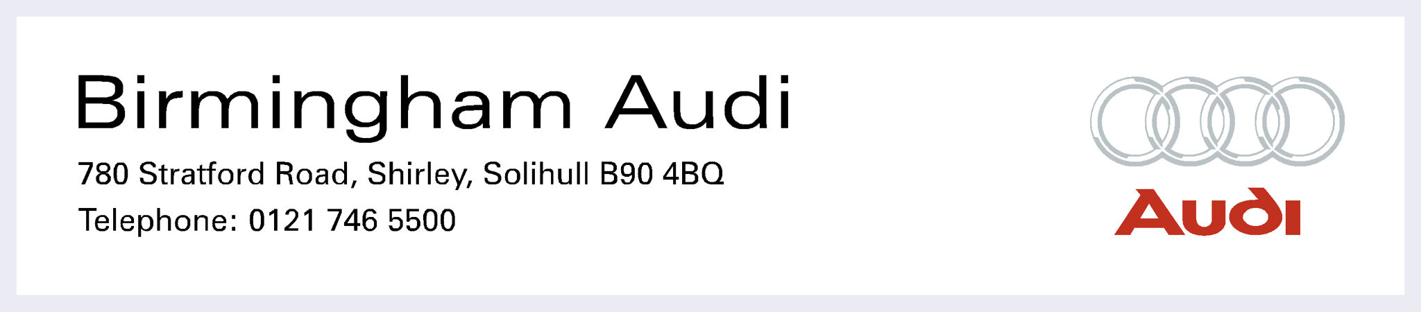 Birmingham Audi - Solihull - Dealer Sticker / DMB Graphics Ltd
