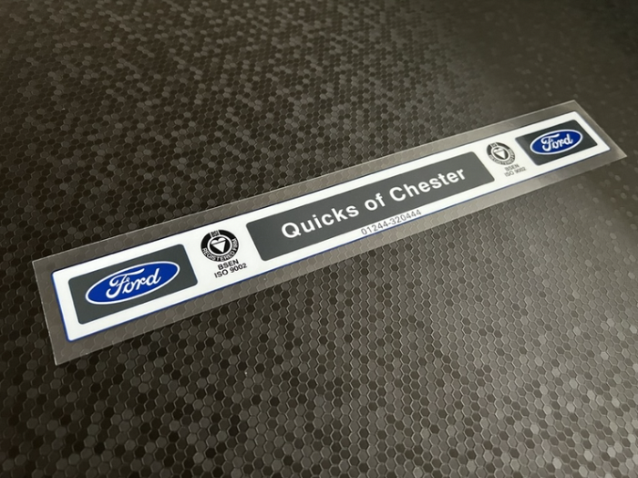 Quicks of Chester - Ford - Dealer Sticker / DMB Graphics Ltd