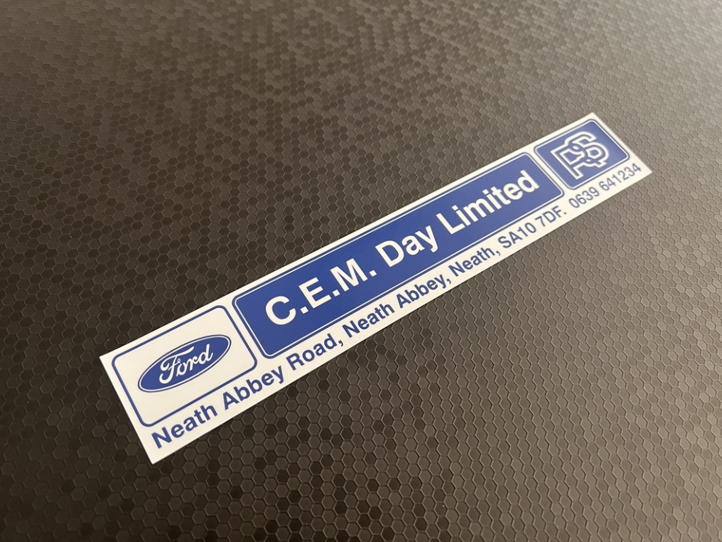 CEM Day - Neath - Ford - Dealer Sticker / DMB Graphics Ltd