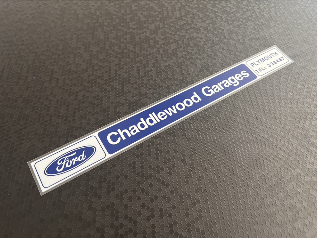 Chaddlewood Garages - Plymouth - Ford - Dealer Sticker - V2