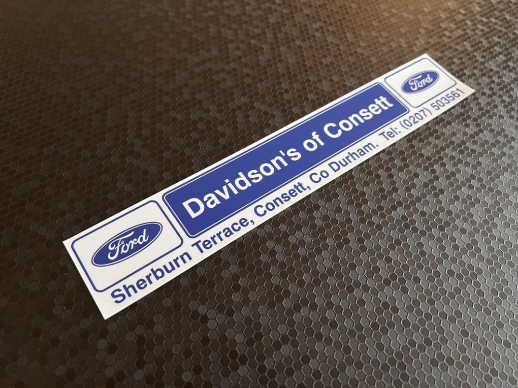 Davidson's of Consett - County Durham - Ford - Dealer Sticker