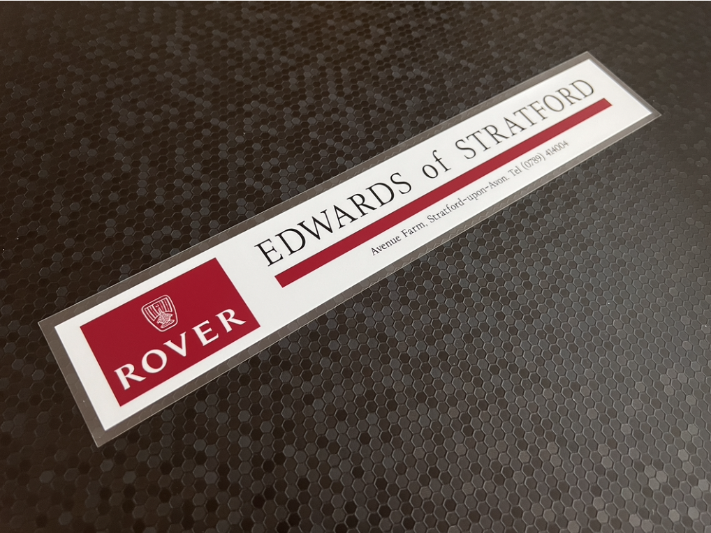 Edwards of Stratford - Rover - Dealer Sticker / DMB Graphics Ltd
