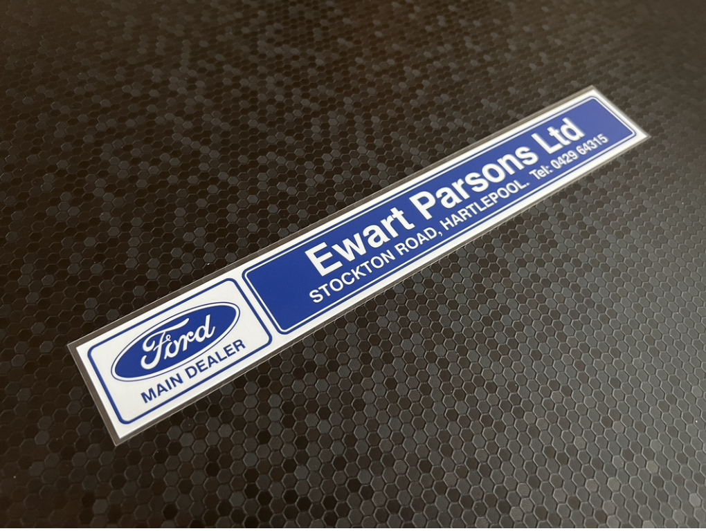 Ewart Parsons - Hartlepool - Ford - Dealer Sticker