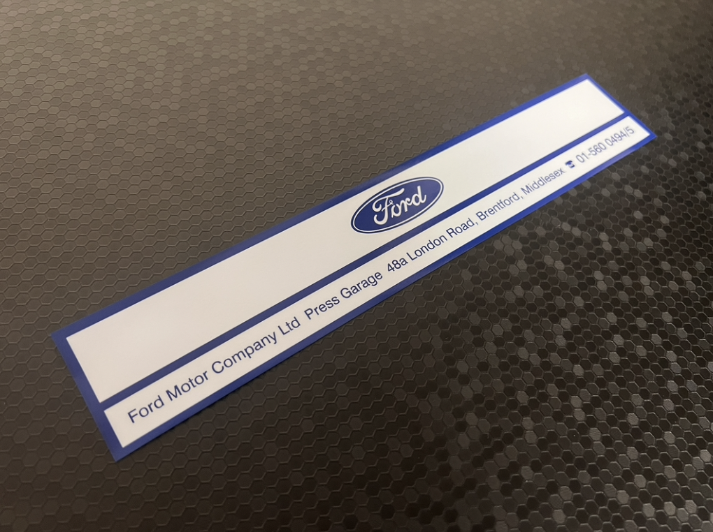 Ford Motor Company Press Garage - Brentford - Dealer Sticker