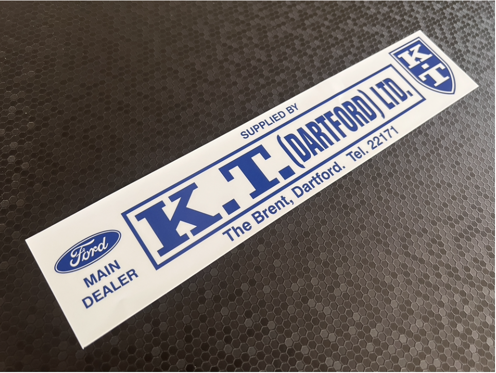 K T Dartford - Ford - Dealer Sticker / DMB Graphics Ltd