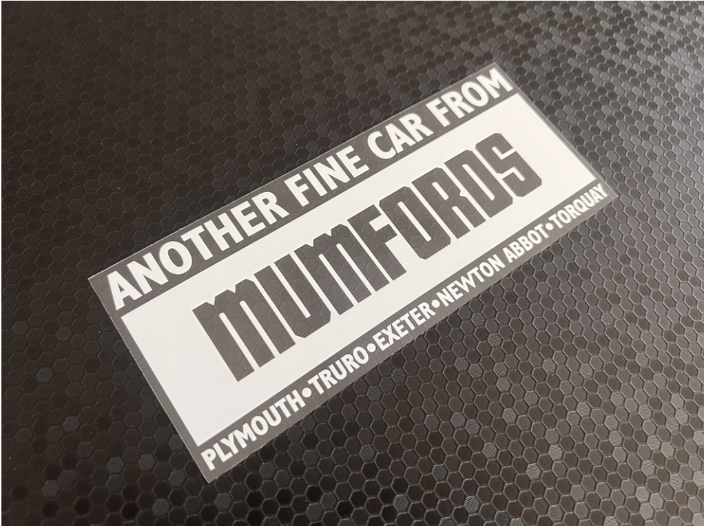 Mumfords of Exeter Dealer Sticker / DMB Graphics Ltd