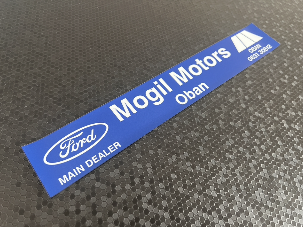 Mogil Motors - Oban - Ford - Dealer Sticker / DMB Graphics Ltd
