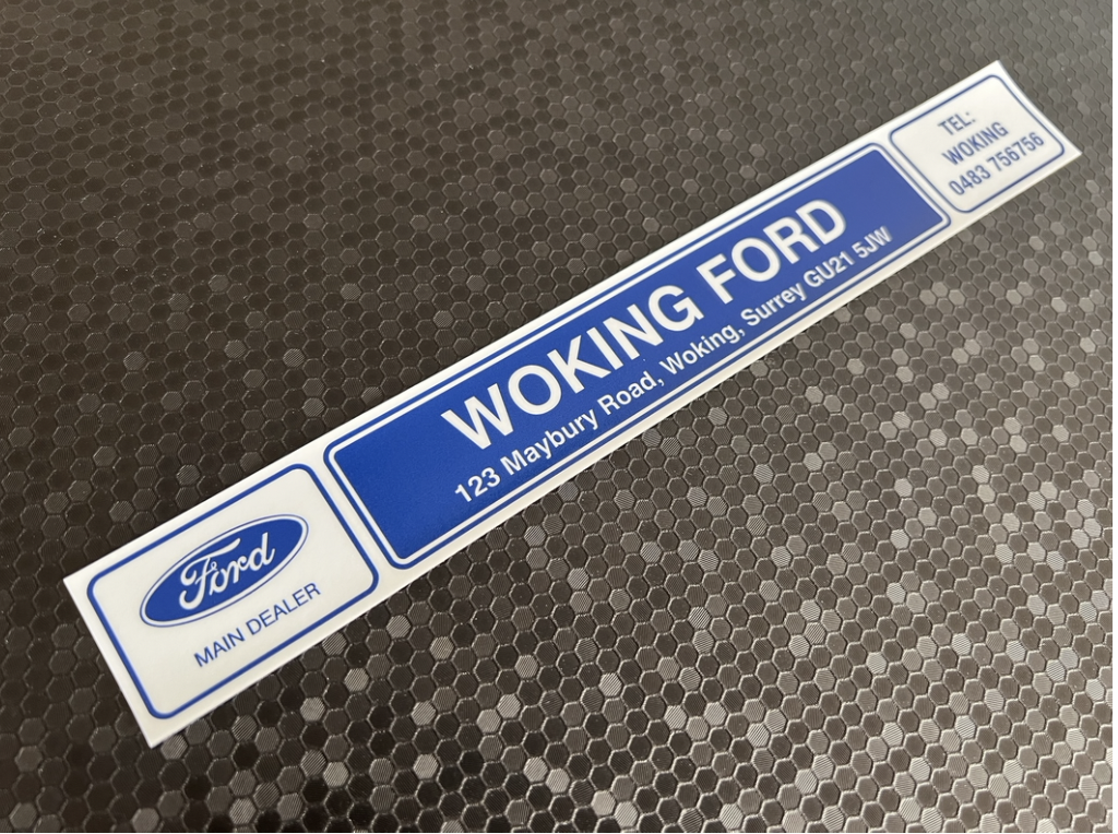 Woking Ford - Surrey - Dealer Sticker / DMB Graphics Ltd