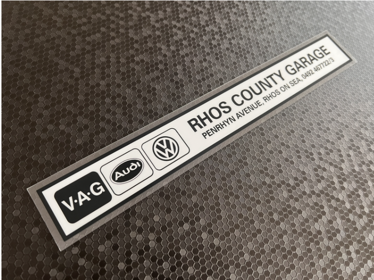 Rhos County Garage - Rhos on Sea - VW Audi - Dealer Sticker