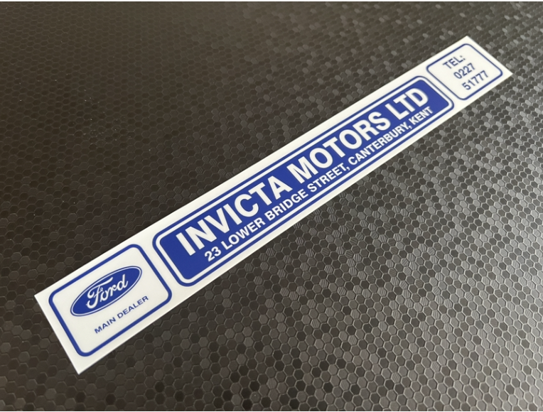 Invicta Motors - Canterbury Kent - Ford - Dealer Sticker