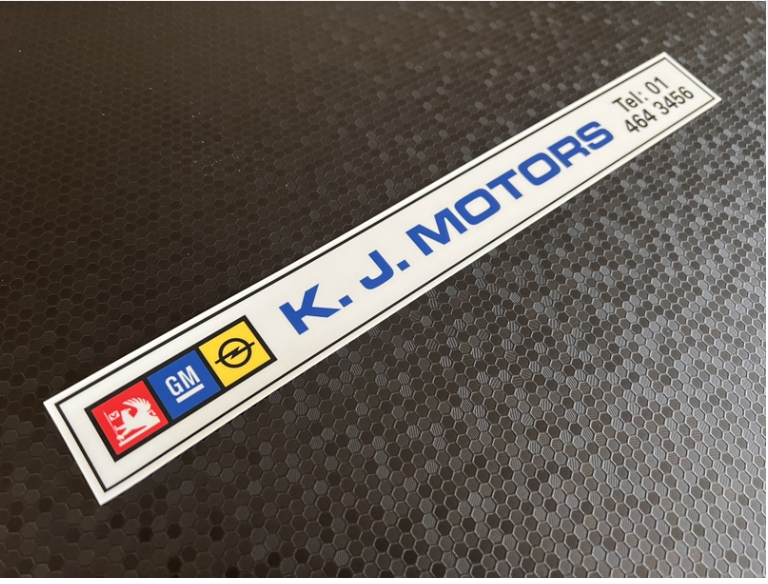 K J Motors - Bromley - Vauxhall Opel - Dealer Sticker