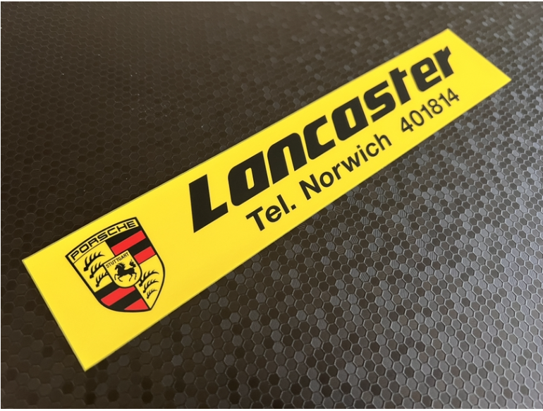 Lancaster - Norwich - Porsche - Dealer Sticker