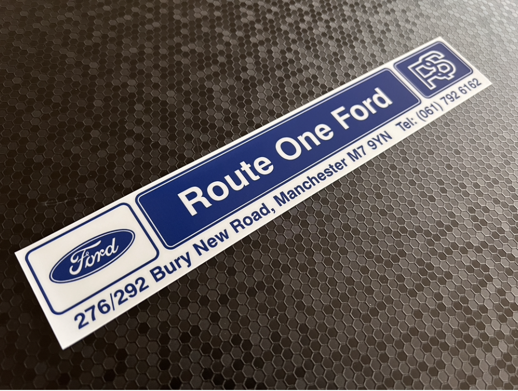 Route One Ford - Manchester - Dealer Sticker / DMB Graphics Ltd