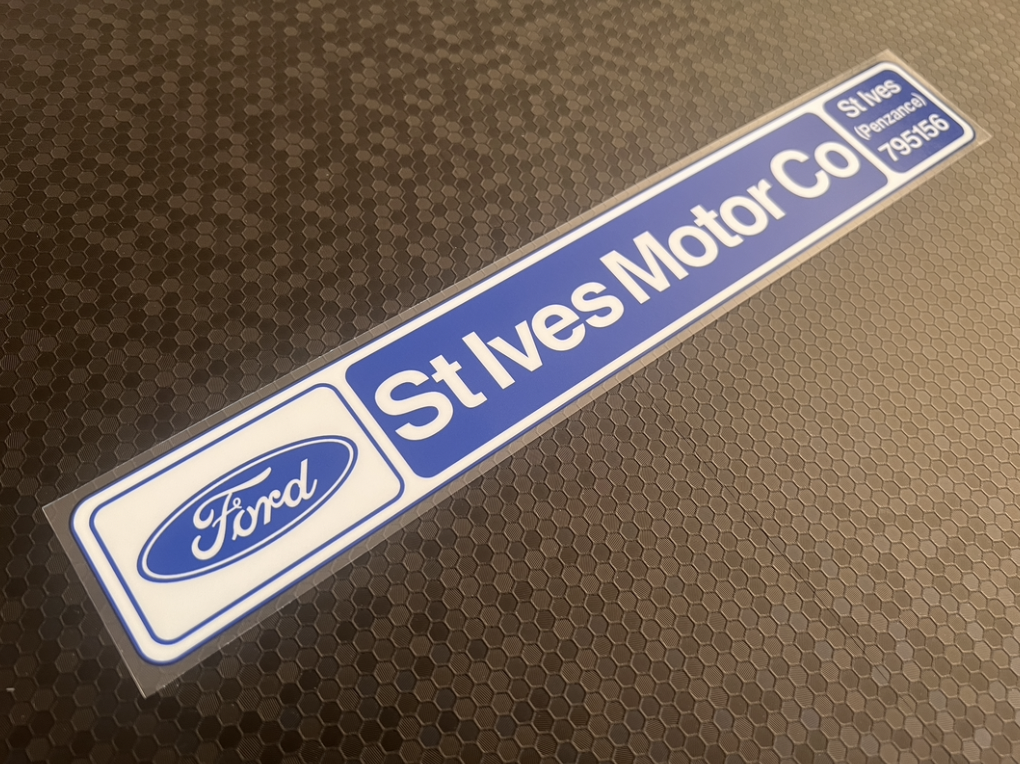 St Ives Motor Co - Ford - Dealer Sticker / DMB Graphics Ltd