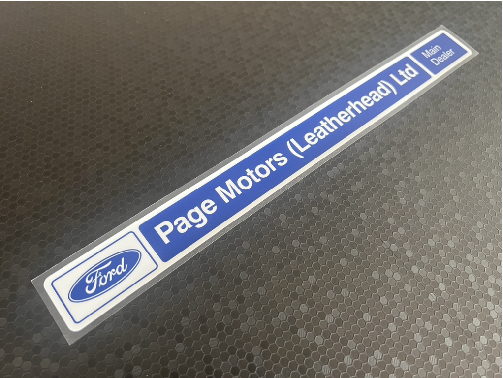 Page Motors Ltd - Leatherhead - Dealer Sticker