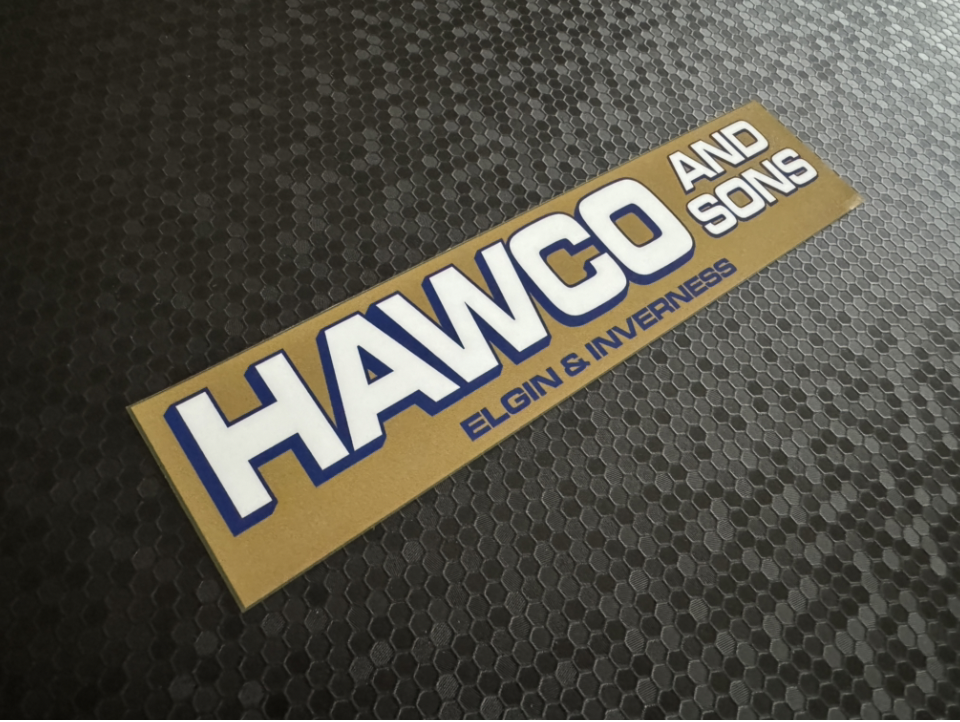 Hawco and Sons - Elgin & Inverness - Dealer Sticker