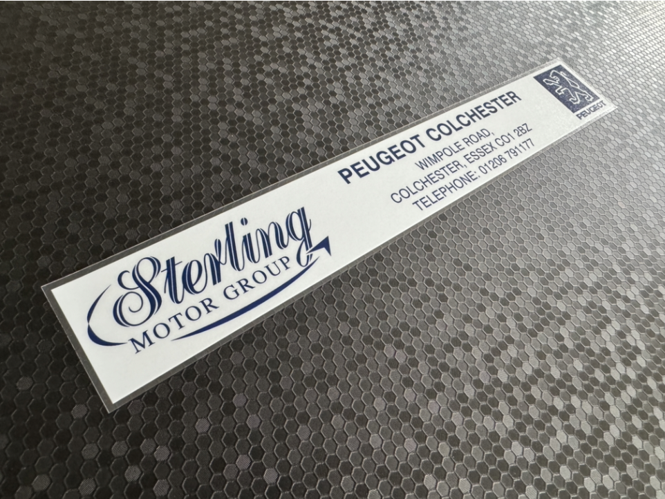 Sterling Motor Group - Peugeot Colchester - Dealer Sticker