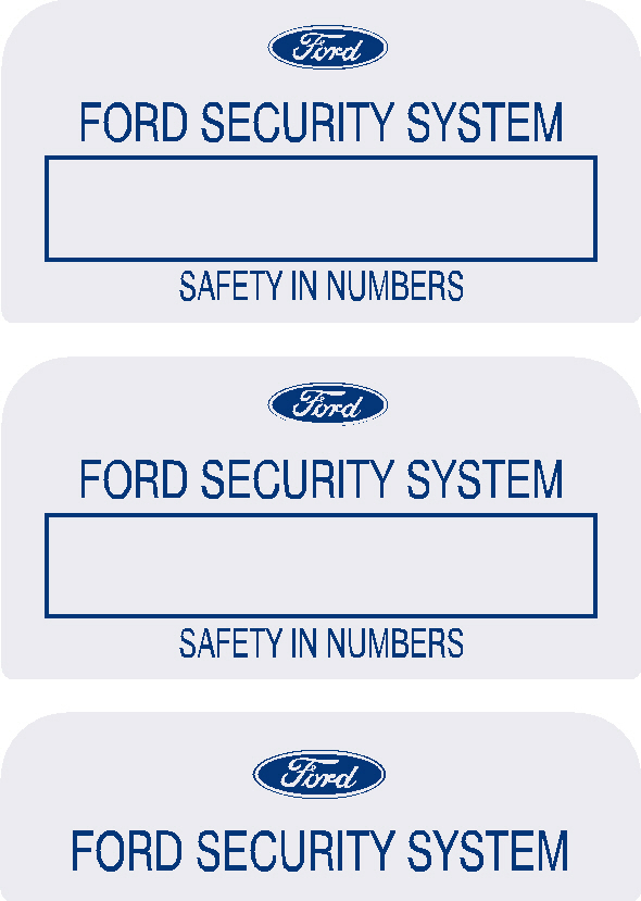 Ford Security System Decal - Set of 3 / DMB Graphics Ltd