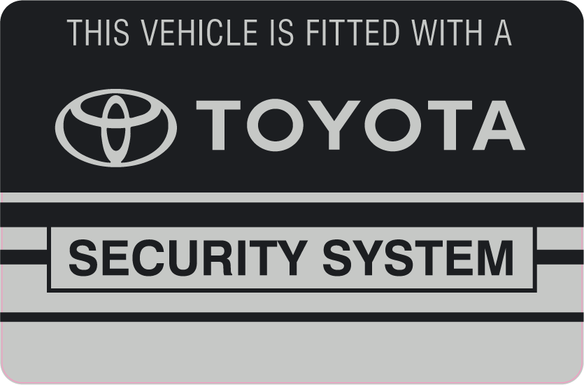 Toyota Security System Window Stickers - PAIR / DMB Graphics Ltd