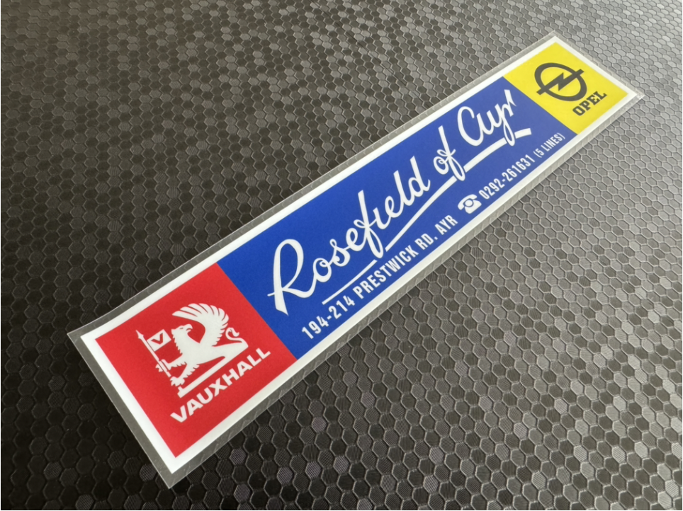 Rosefield of Ayr - Vauxhall Opel - Dealer Sticker