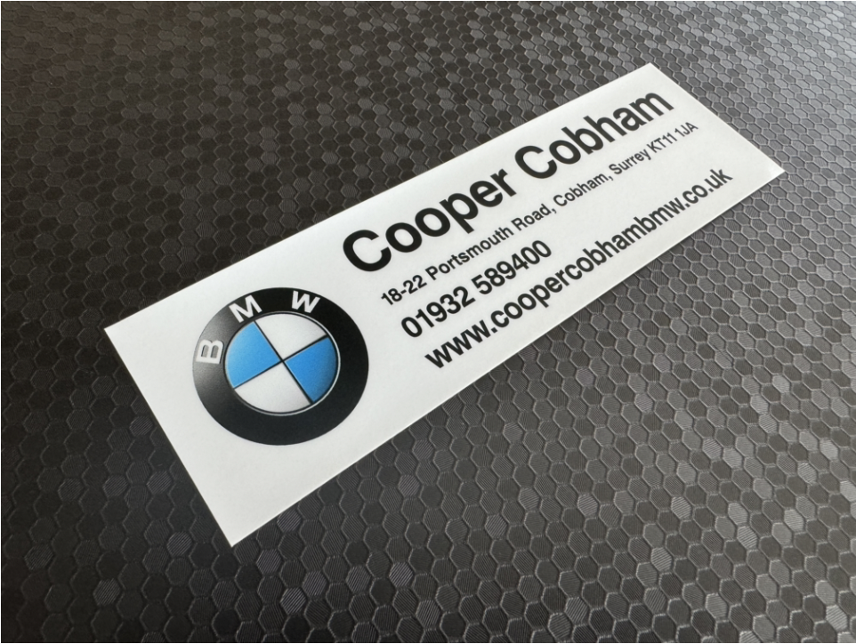 Cooper Cobham - BMW - Dealer Sticker / DMB Graphics Ltd