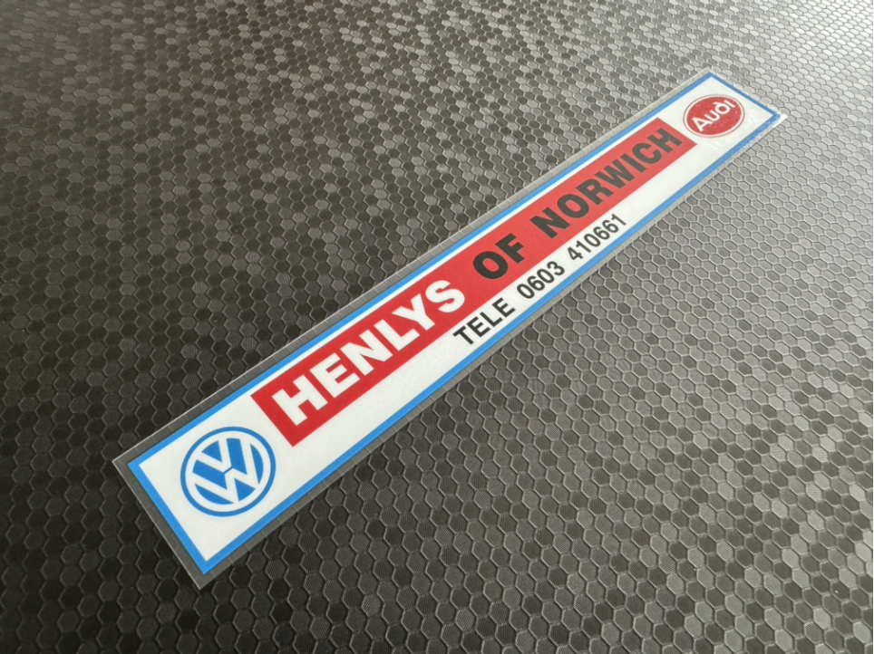 Henlys of Norwich - VW Audi - Dealer Sticker / DMB Graphics Ltd