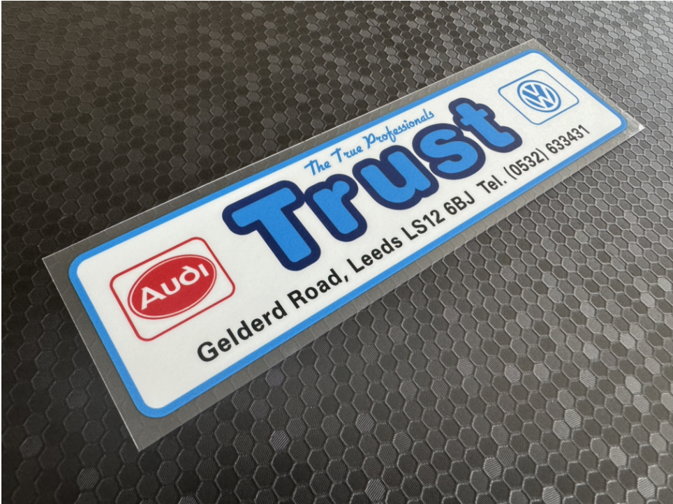 Trust VW Audi - Leeds - Dealer Sticker / DMB Graphics Ltd
