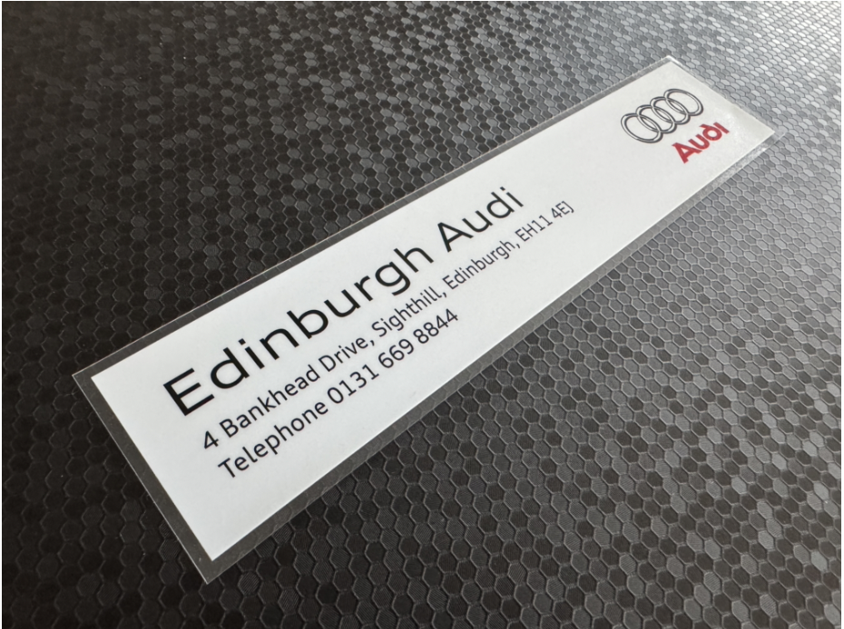 Edinburgh Audi - Dealer Sticker / DMB Graphics Ltd