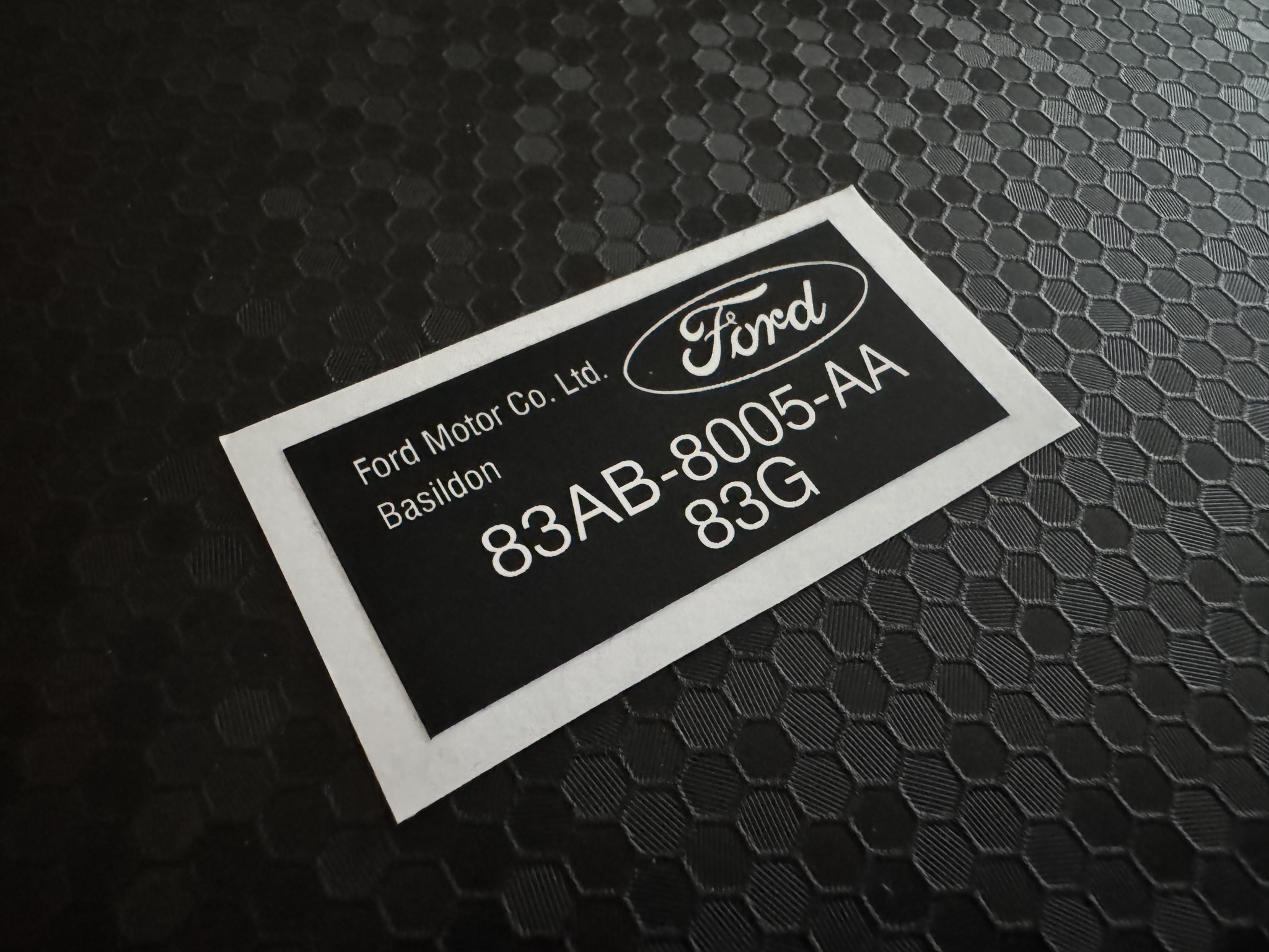 Escort Mk3 RS1600i - Radiator decal / DMB Graphics Ltd