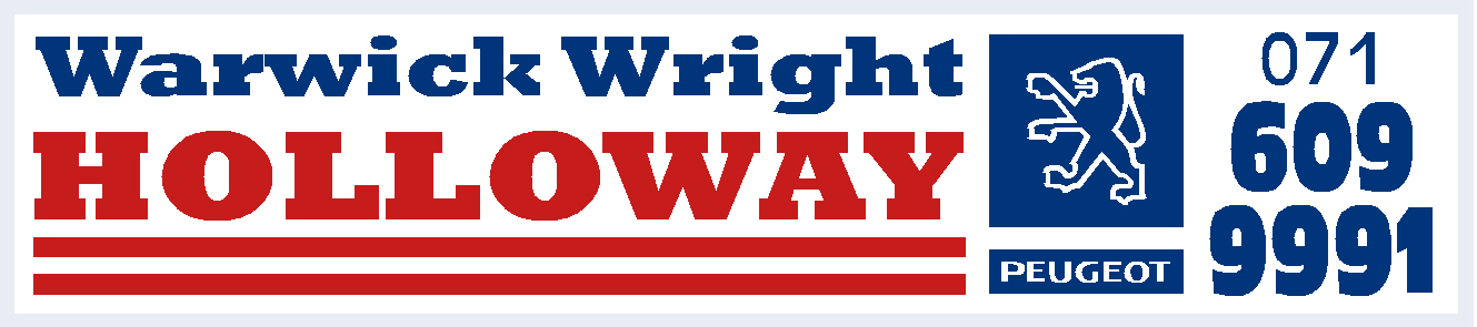 Warwick Wright - Holloway - Peugeot - Dealer Sticker