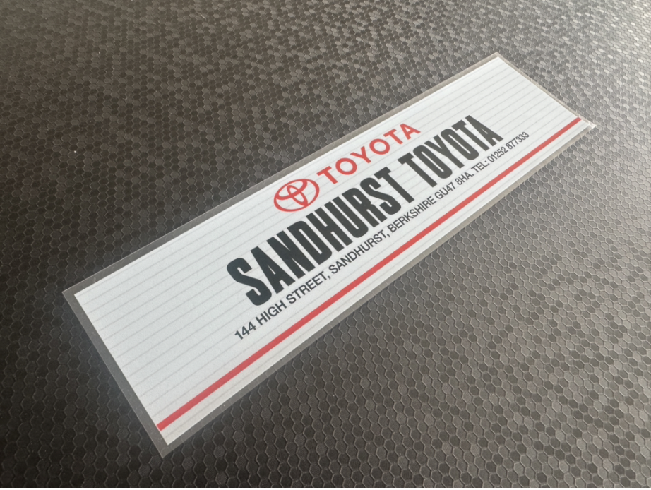 Sandhurst Toyota - Dealer Sticker / DMB Graphics Ltd