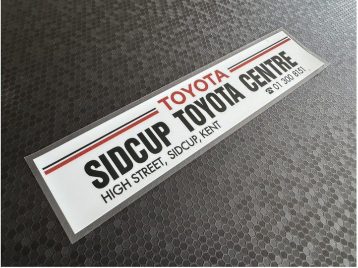 Sidcup Toyota Centre - Sidcup Kent - Dealer Sticker